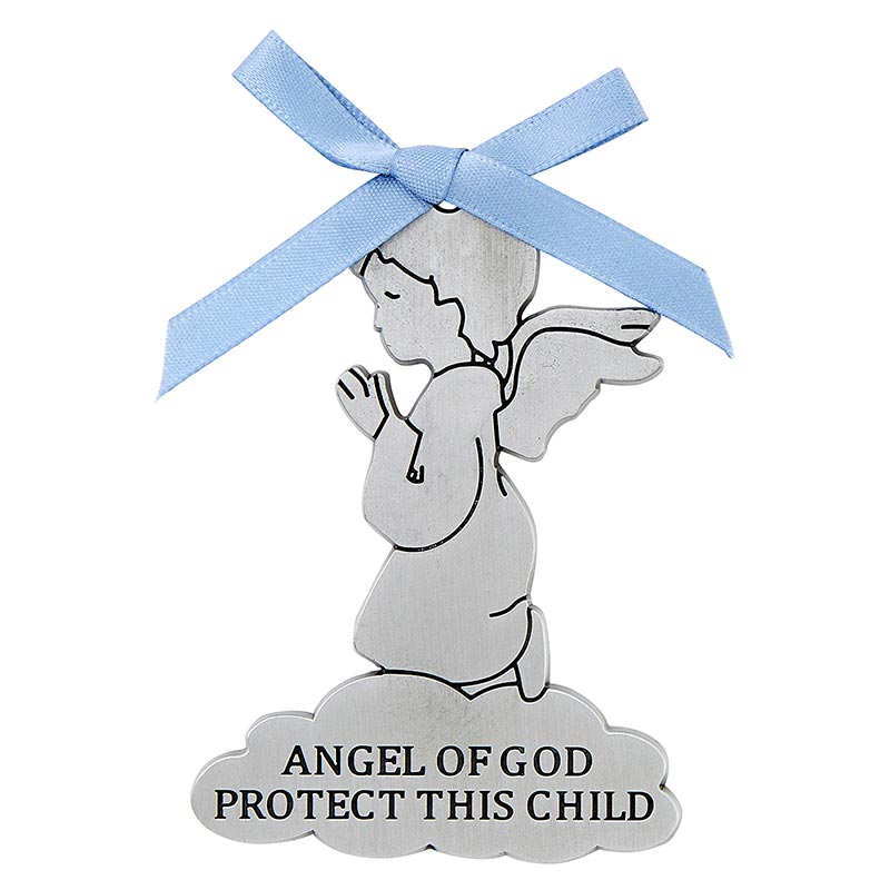 Blue Angel of God Crib Medal - ShopCatholic