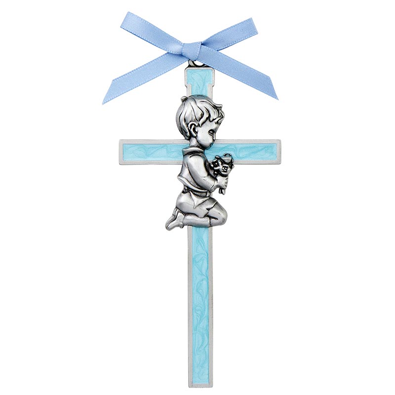Crib Cross for Boy, Blue - ShopCatholic