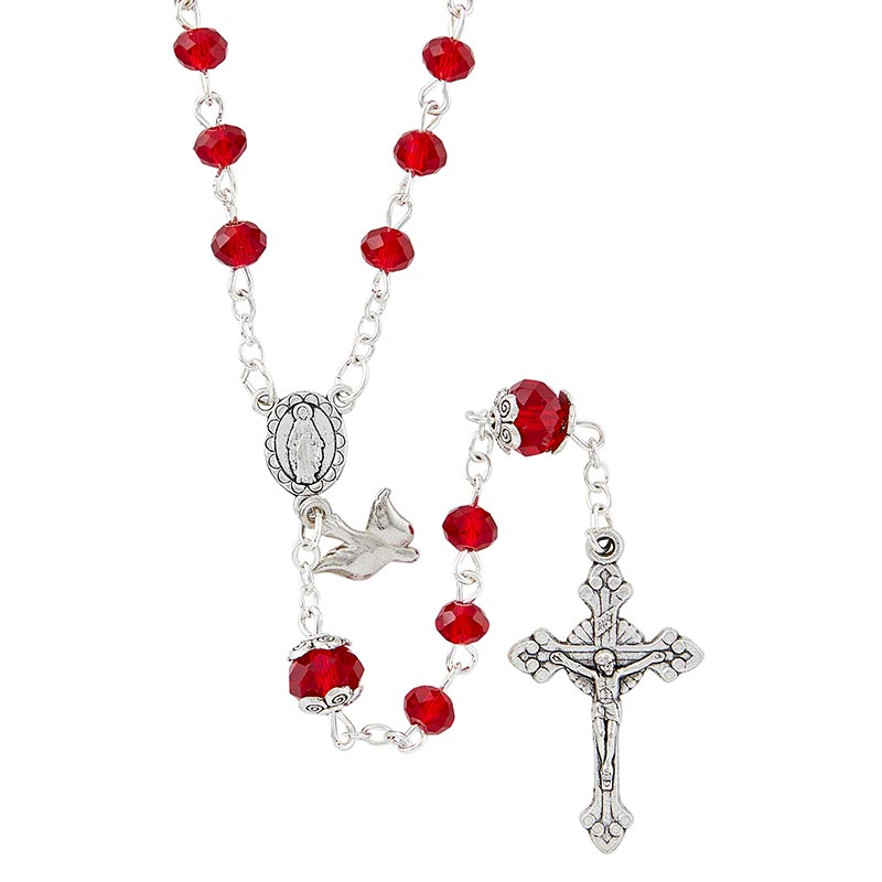 Dove Dangle Confirmation Rosary - ShopCatholic