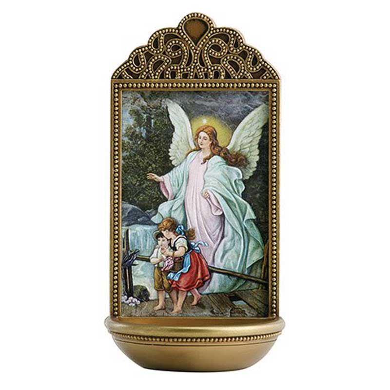 Guardian Angel 6" Holy Water Font - ShopCatholic