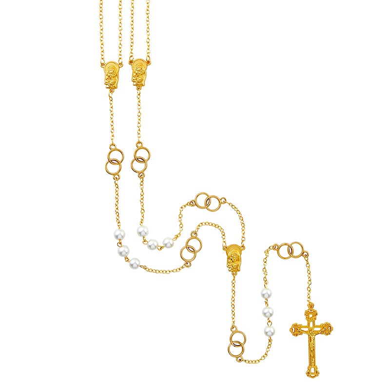 Pearl Double Wedding Lasso Rosary - ShopCatholic