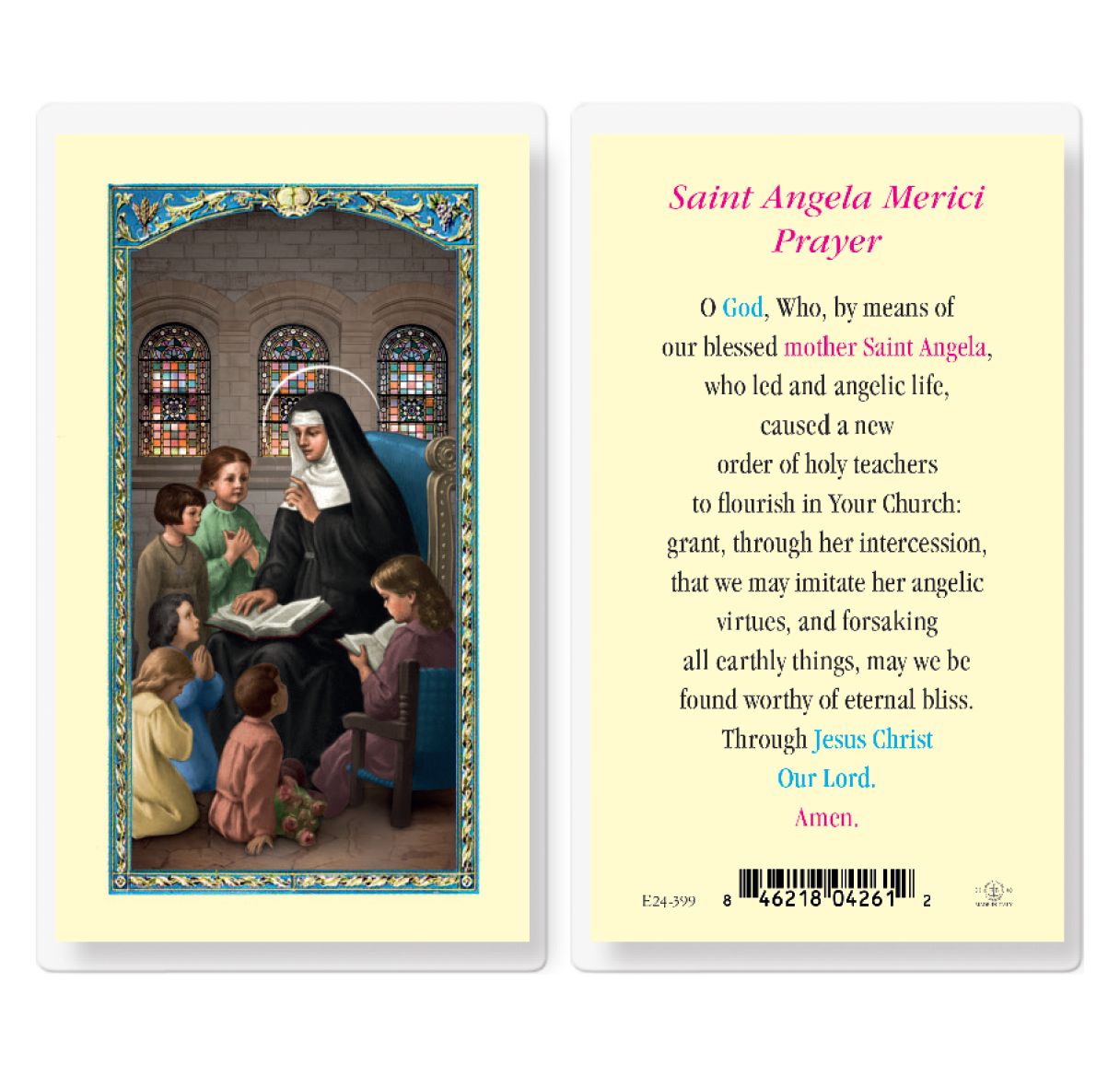 Saint Angela Merici Holy Card - ShopCatholic