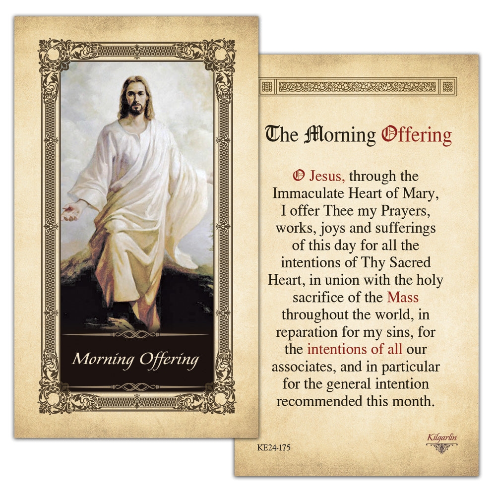 Morning Offering Kilgarlin Laminated Prayer Card - ShopCatholic