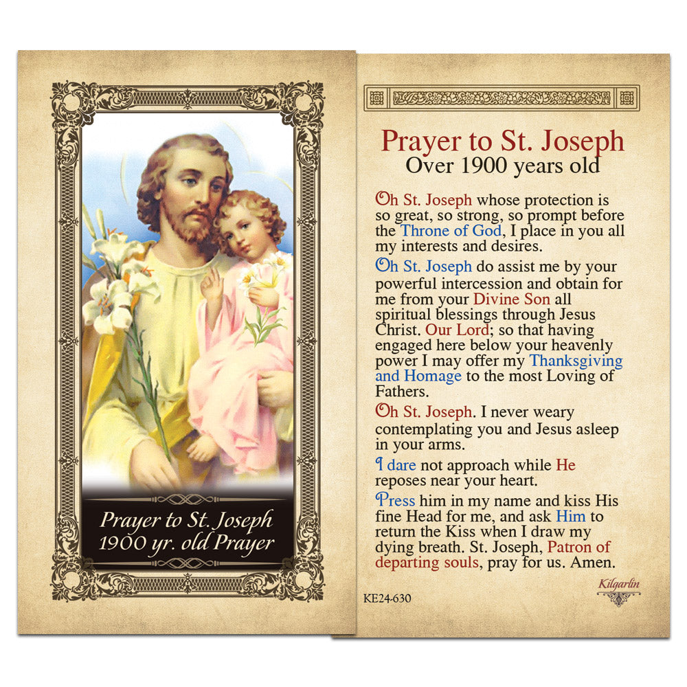 St.joseph 1900 yr. old Prayer Kilgarlin Laminated Prayer Card ShopCatholic