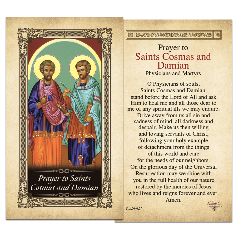 Saints Cosmas and Damian Kilgarlin Laminated Prayer Card