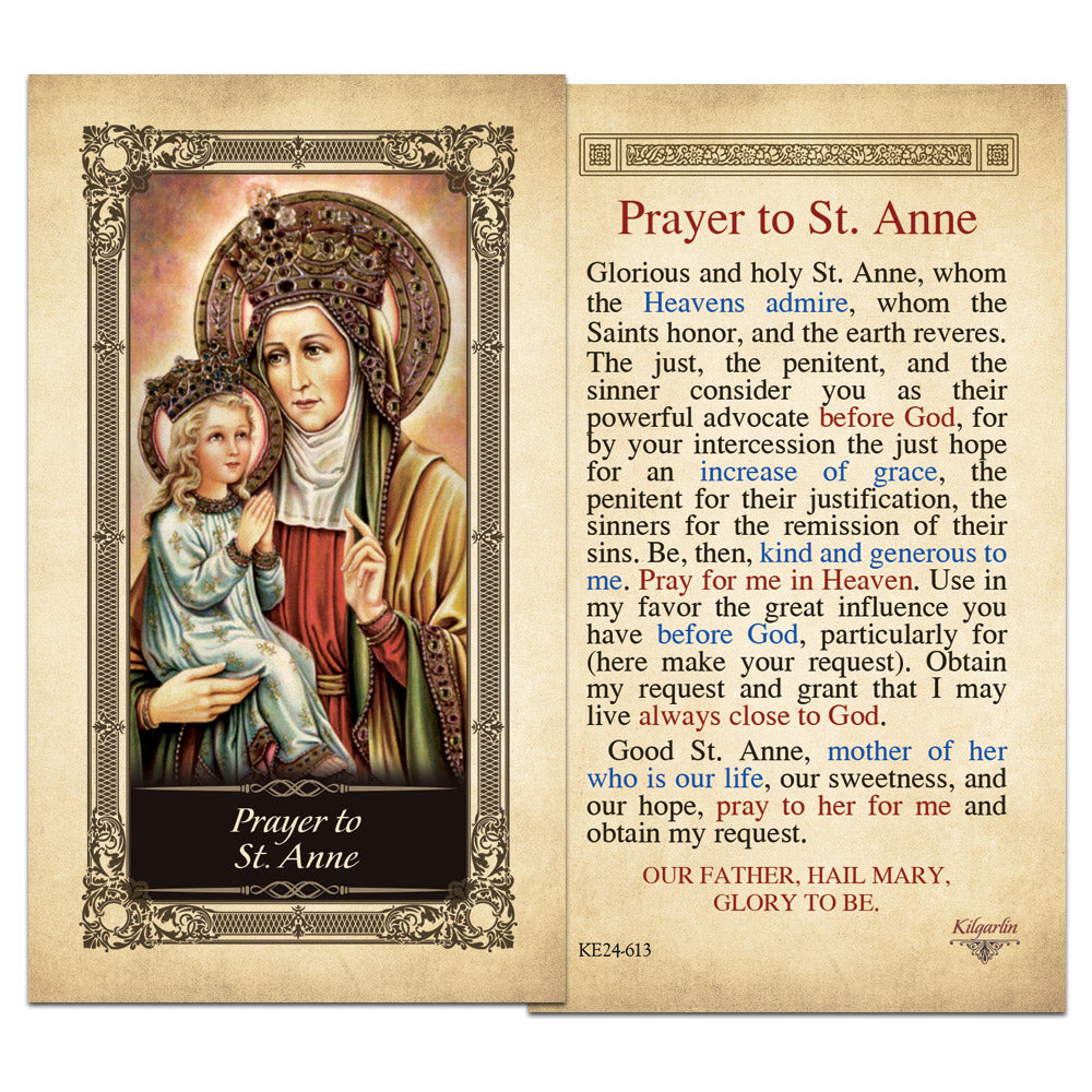 St. Anne Laminated Prayer Card
